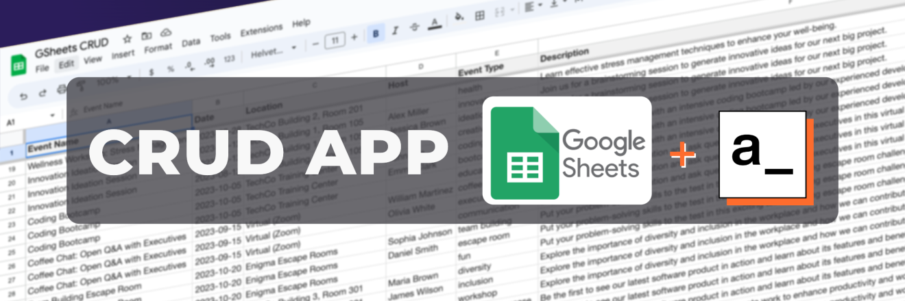 Building a CRUD App with Google Sheets | Appsmith Community Portal